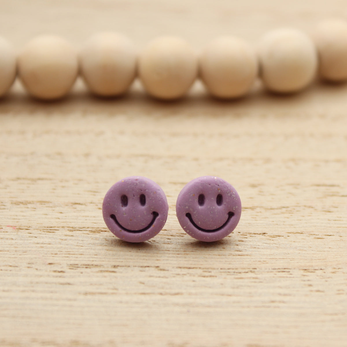 Lavender Smiley Face Stud Earrings – TRsTidbitsnTreasures